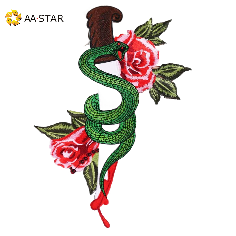 Creative flower snake embroidery felt patches