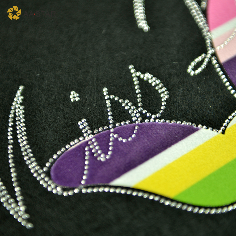 Wholesale fabric and hotfix rhinestone transfer ready design