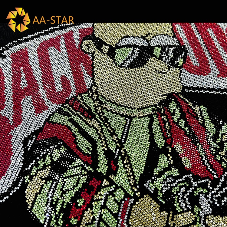 Custom cartoon character hot fix rhinestone heat transfers