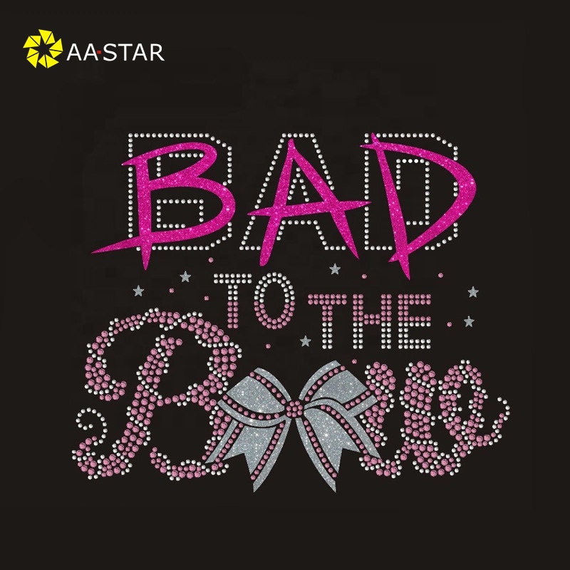 Hotfix custom rhinestone motif iron on bow template heat transfer