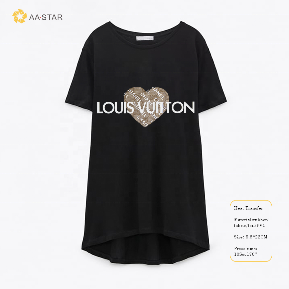 Custom heart puff heat press printing transfer sticker