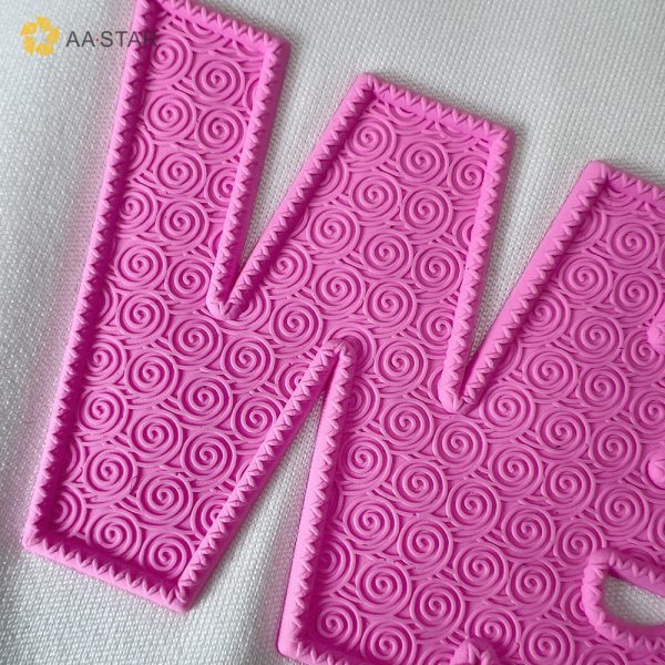 Texture material letter design silicon heat transfer label logo