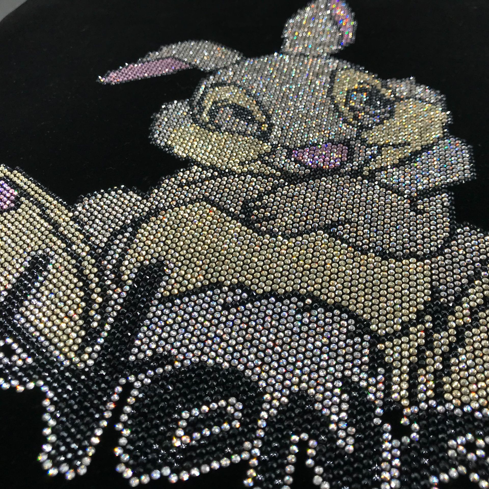 Hotfix rhinestone transfer motif template cartoon rabbit patterns