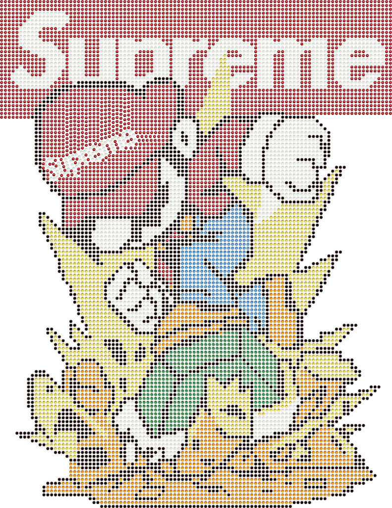 Custom rhinestone board template heat transfer cartoon character