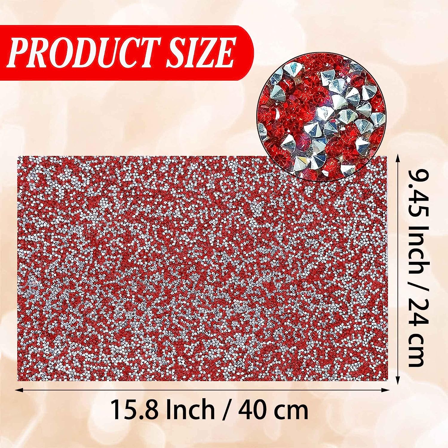 Self adhesive rhinestone sheet red resin