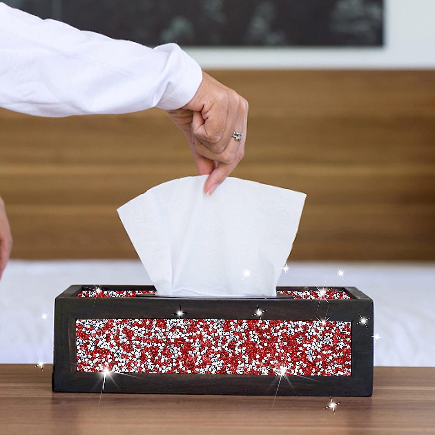 Self adhesive rhinestone sheet red resin