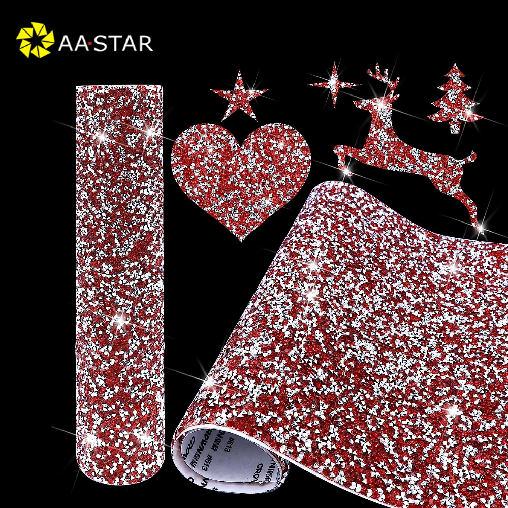 Self adhesive rhinestone sheet red resin