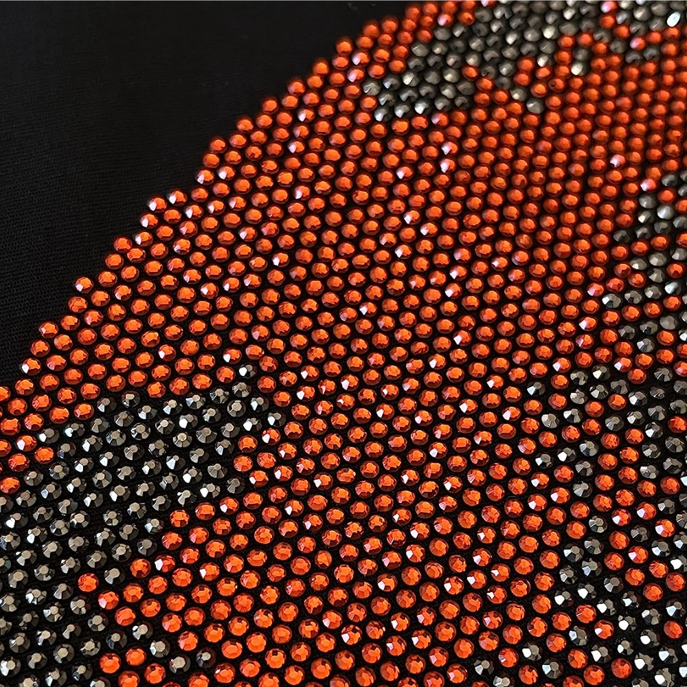 Custom Large Rhinestone Heat Transfer Iron On Skull Design