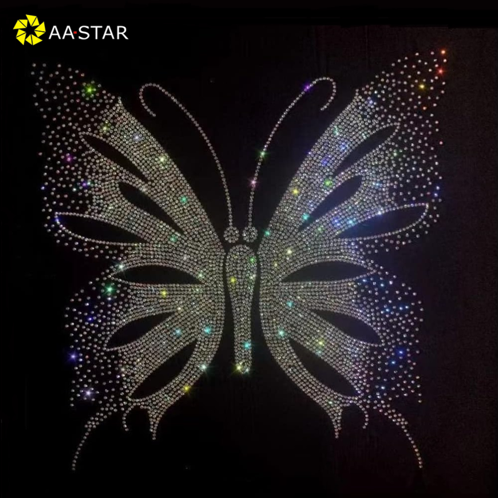 Custom iron on butterfly rhinestone motif templates patterns