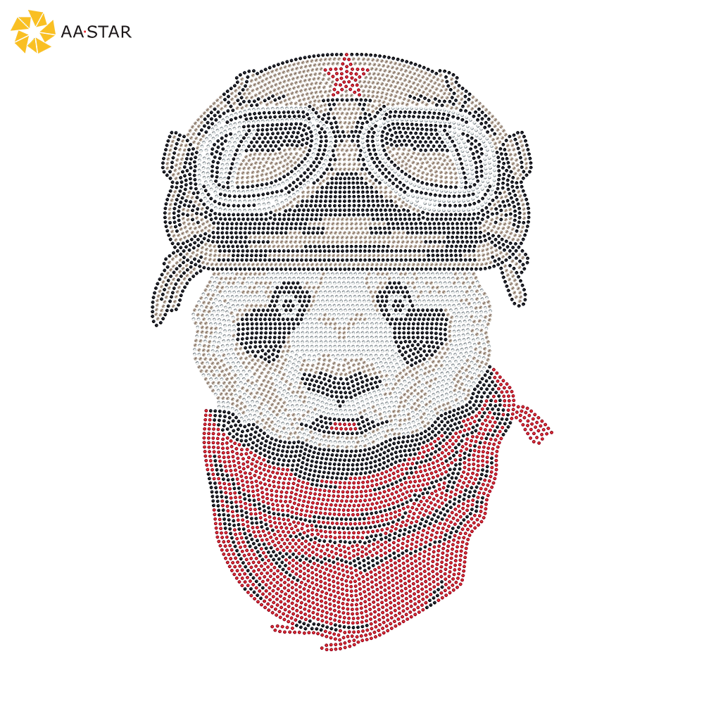 Cheap panda design rhinestone transfer for heat press