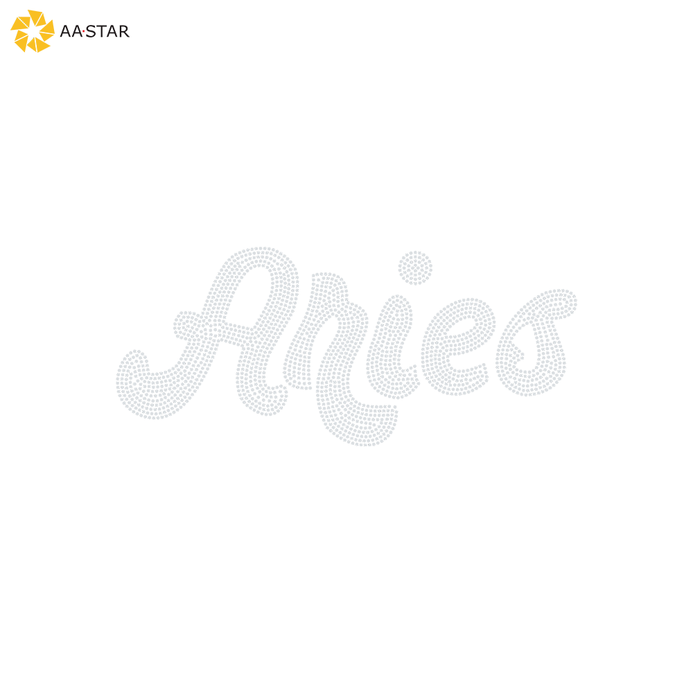 Aries letters rinestones crystal rhinestone hot-fix heat transfer
