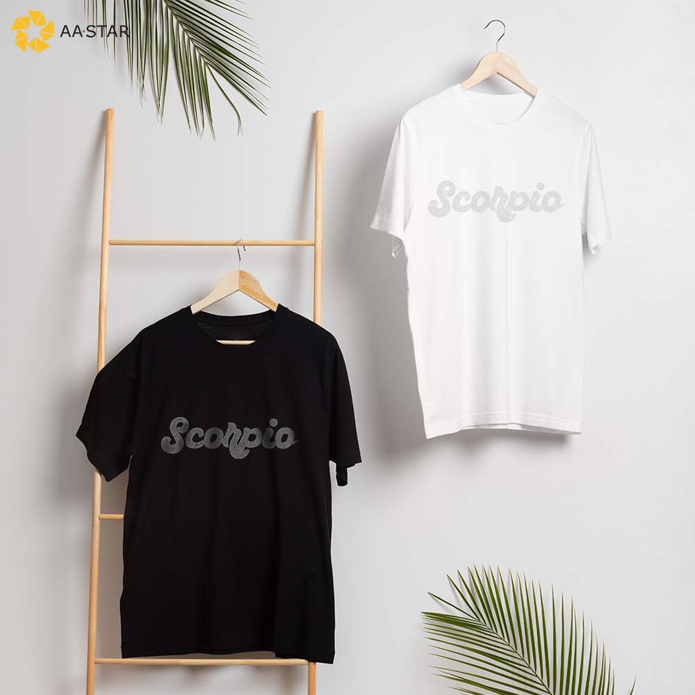 Scorpio letters rhinestone board designs heat transfer