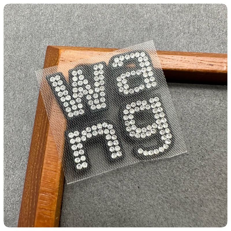 3D silicone label heat transfer letters sheets with rhinestones