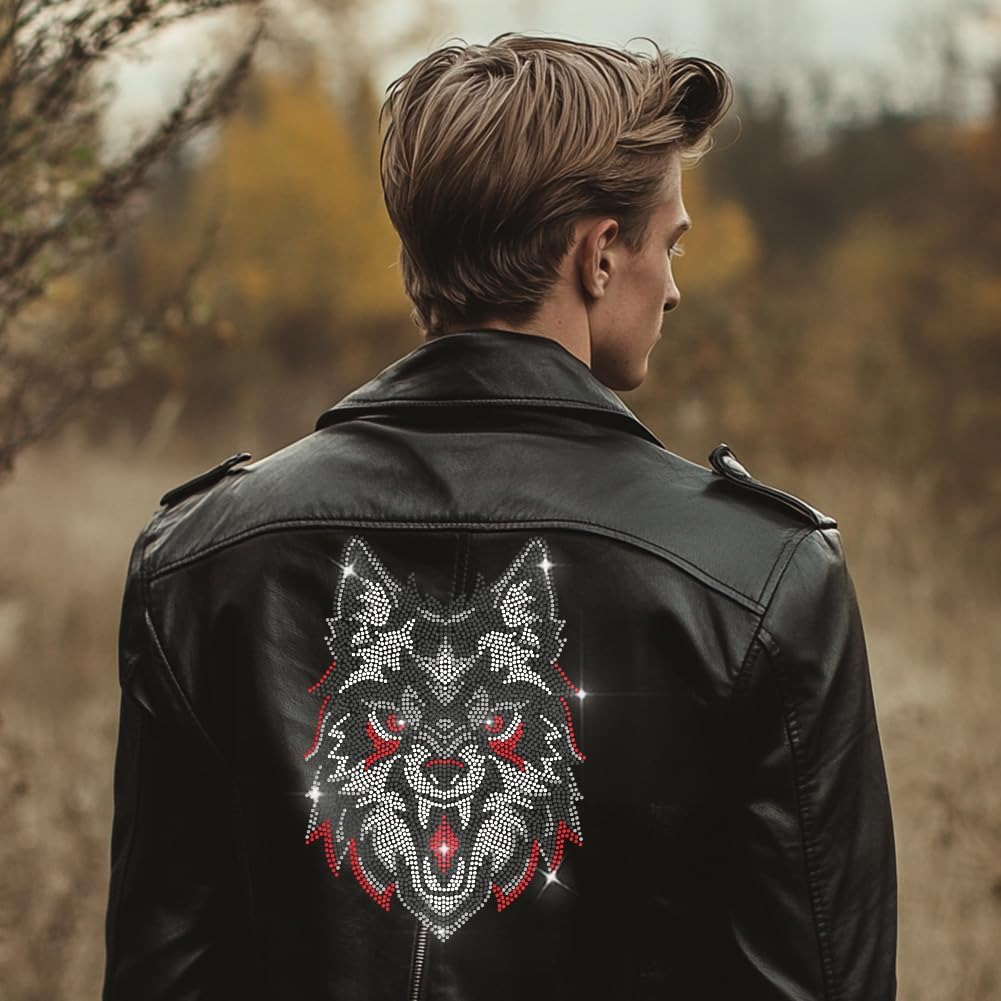 New Arrival Hotfix Rhinestone Wolf Transfer for Clothing