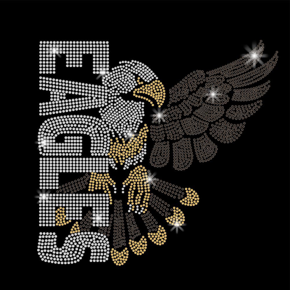 Bling rhinestone eagle iron on transfer patterns