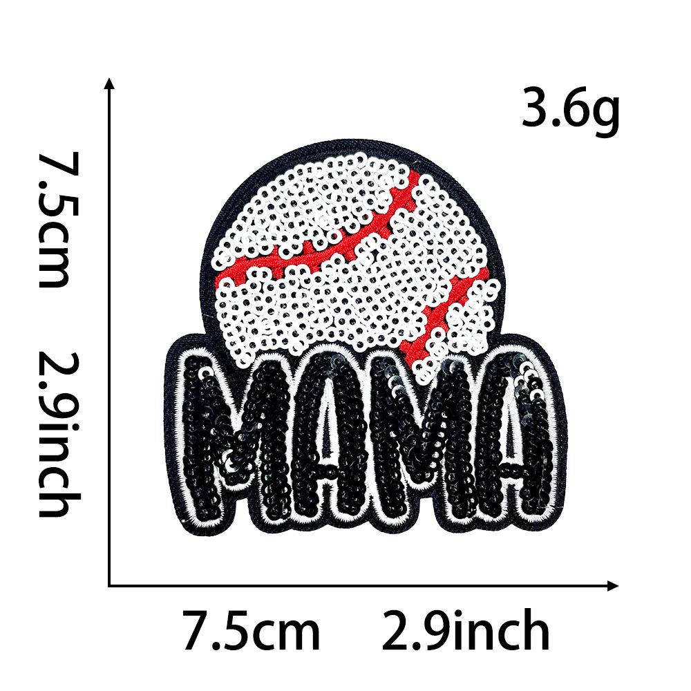 Fashion iron on clothes sequin baseball patch