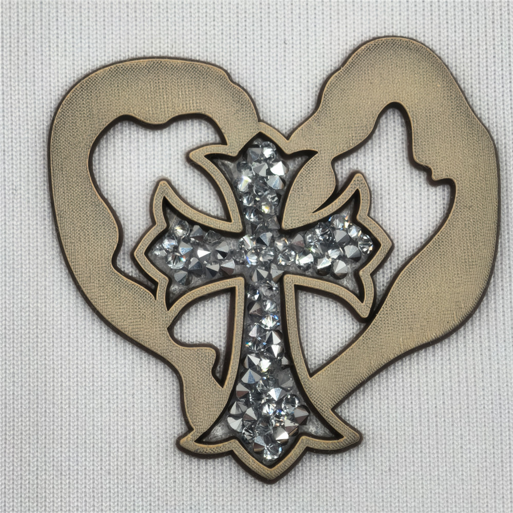 Custom cross 3d rhinestone silicon transfer tpu